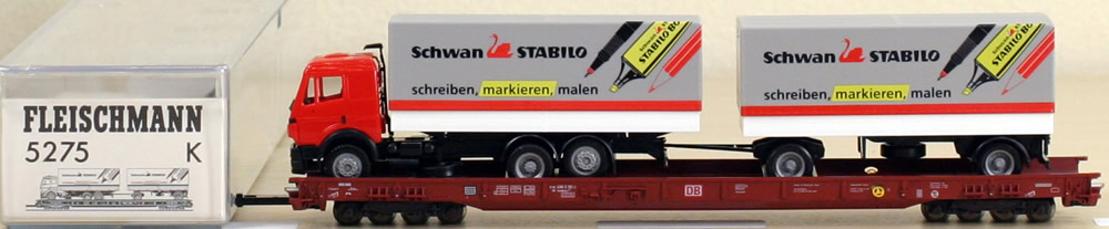 Consignment 5275 - Fleischmann 5275 Schwan Stabilo Flat Car Transport Set
