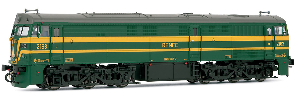 Electrotren E3113S - Locomotive 321.063 green & yellow DC & SOUND