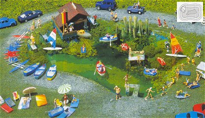Faller 130375 - Swimming Pond & Boats