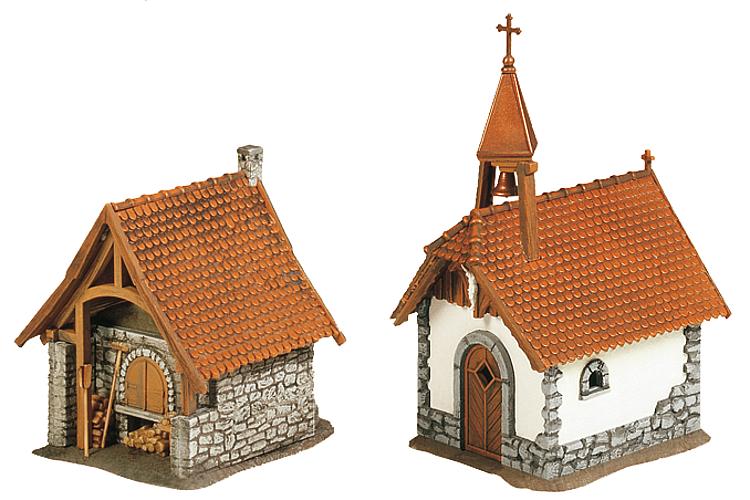 Faller 130379 - Bakehouse, chapel, utility shed