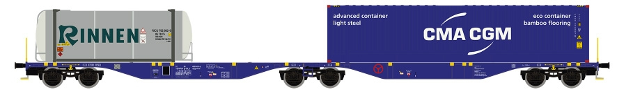 Kato HobbyTrain Lemke 58818 - Sggmrss 90 'DLC RINNEN tank containers ...