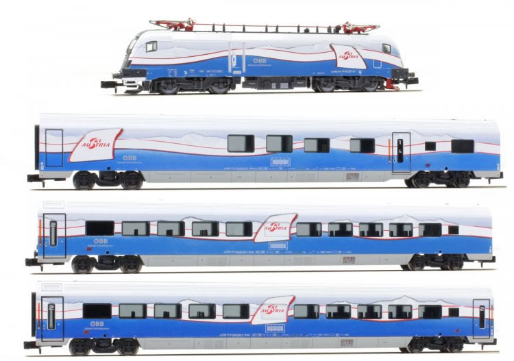 Kato HobbyTrain Lemke H25215 - Austrian 4pc Railjet Ski Austria Set of ...