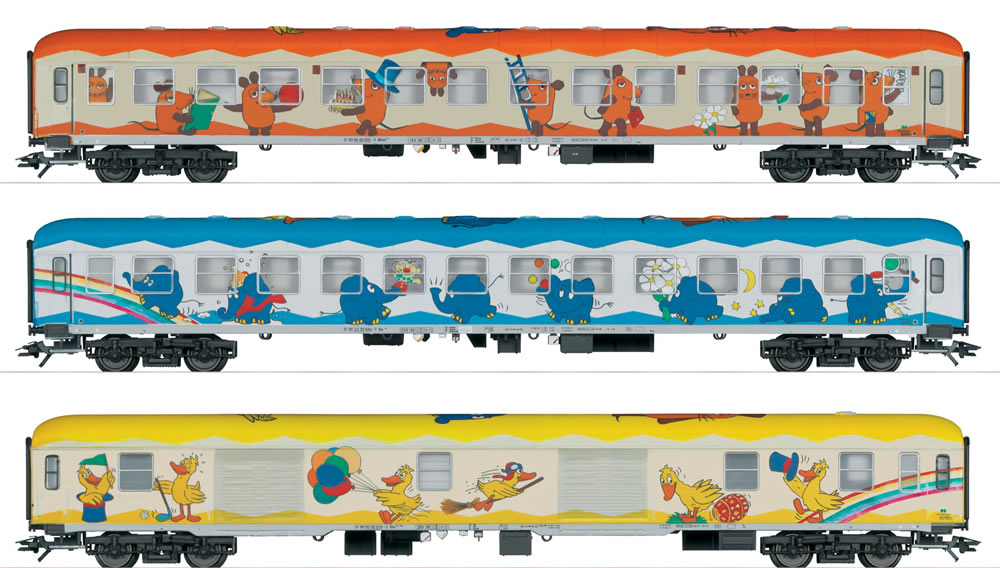 Marklin 43869 - Mouse Show Train Passenger Car Set Die Sendung mit der Maus