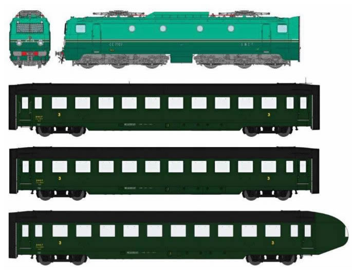 REE Modeles CM-004S - WORLD RECORD TRAIN 28/03/1955 331km/h, CC 7102 ...