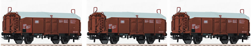 Roco 66153 - 3 Piece Set: Sliding Roof Freight Wagons