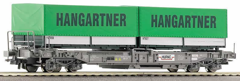 roco 66595 - EH deep-well flat car + 2 WP "HANGARTNER"