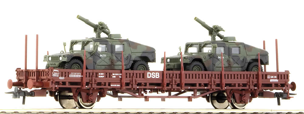 Roco 66693 - Stake Wagon Loaded w/ 2 Hummers