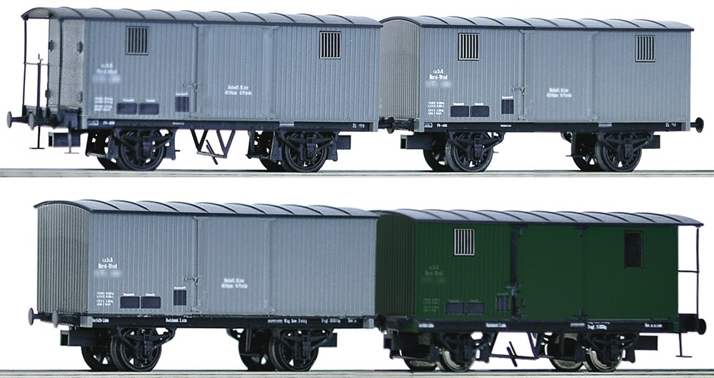 Roco 67101 - Austrian 4pc Freight Car Set of the K.K.St.B