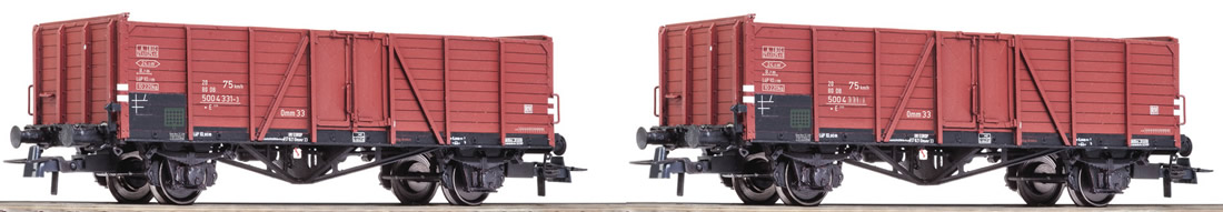 Roco 76107 - German 2 Piece Open Goods Wagon Set of the DB